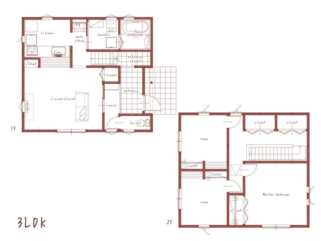 【大館市東台】3LDKと4LDKの間取り、比べてみませんか？ | 秋田/大館/横手/大曲の注文住宅・新築一戸建てならマスターピース